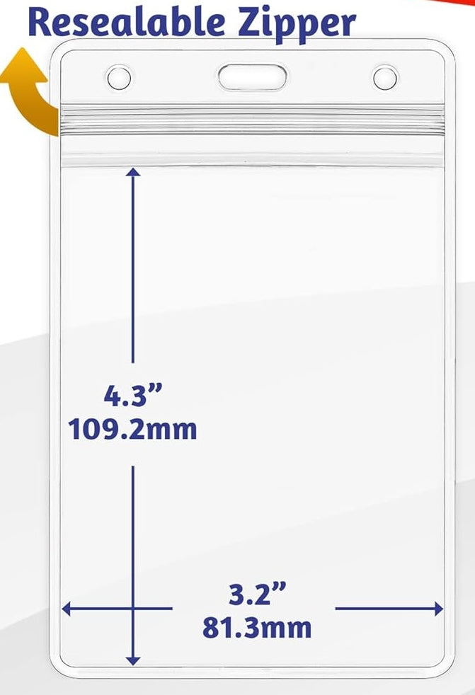 Vertical ID Badge Holder with Soft Edge (Sealable 2.25x3.5 inch) ID Ho ...