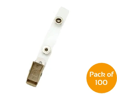 Clear Vinyl Badge Clip w/Permanent Locking Snap (Pack of 100 ...
